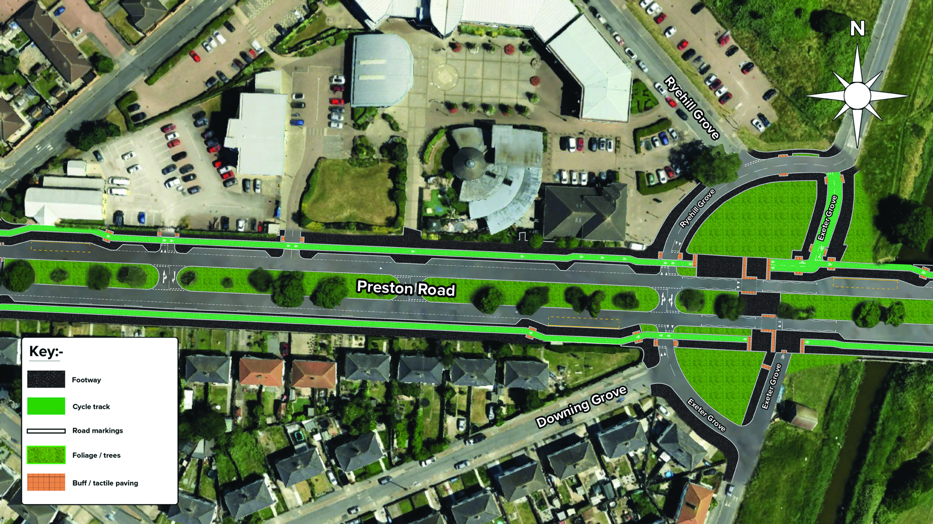 Council unveils new visuals ahead of public engagement on plans for Preston Road Cycle Scheme ...